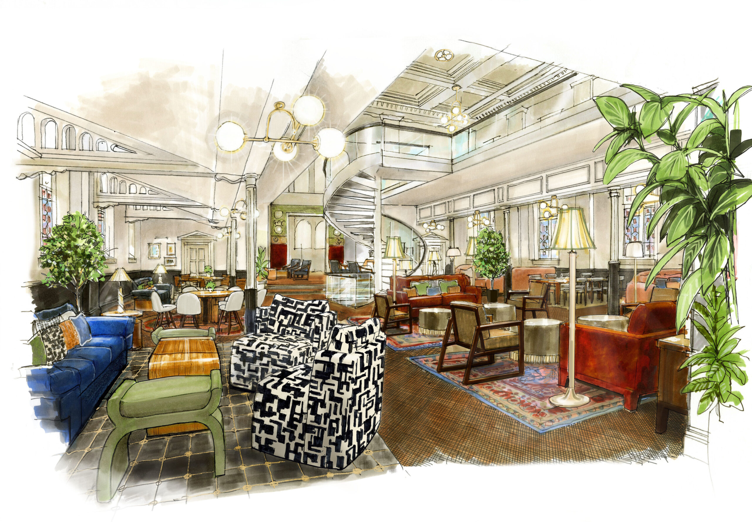 Member's Club in a former church - Ellis Design Studio